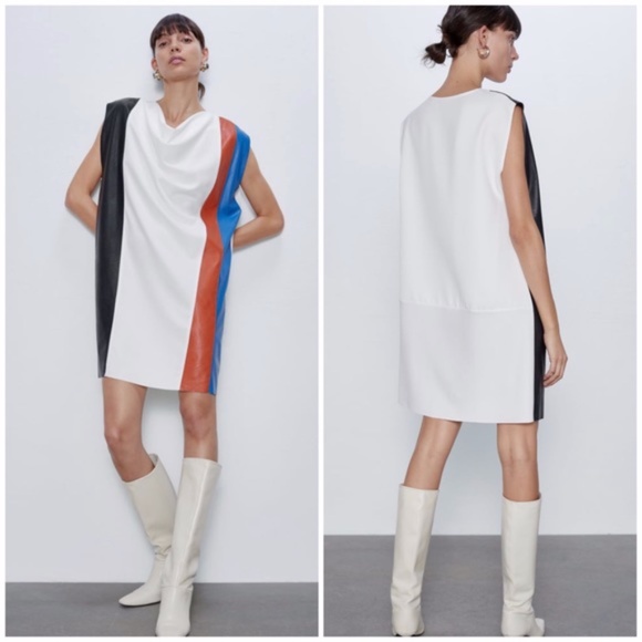Zara | Dresses | Zara Color Block Dress Multicolor Size M | Poshmark